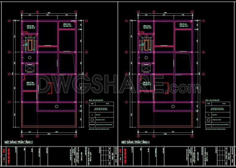 84. Detailed CAD drawings of the ceiling and floor for a 5-story ...