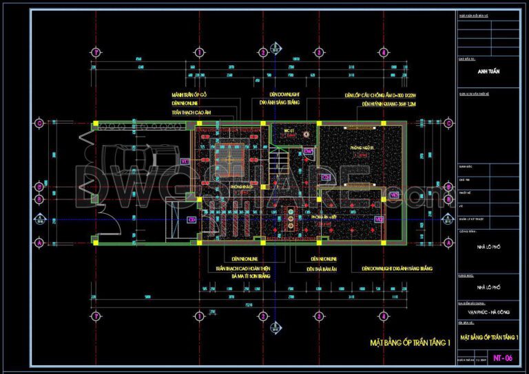 87. Detailed CAD drawings of the ceiling and floor for a 3-story ...