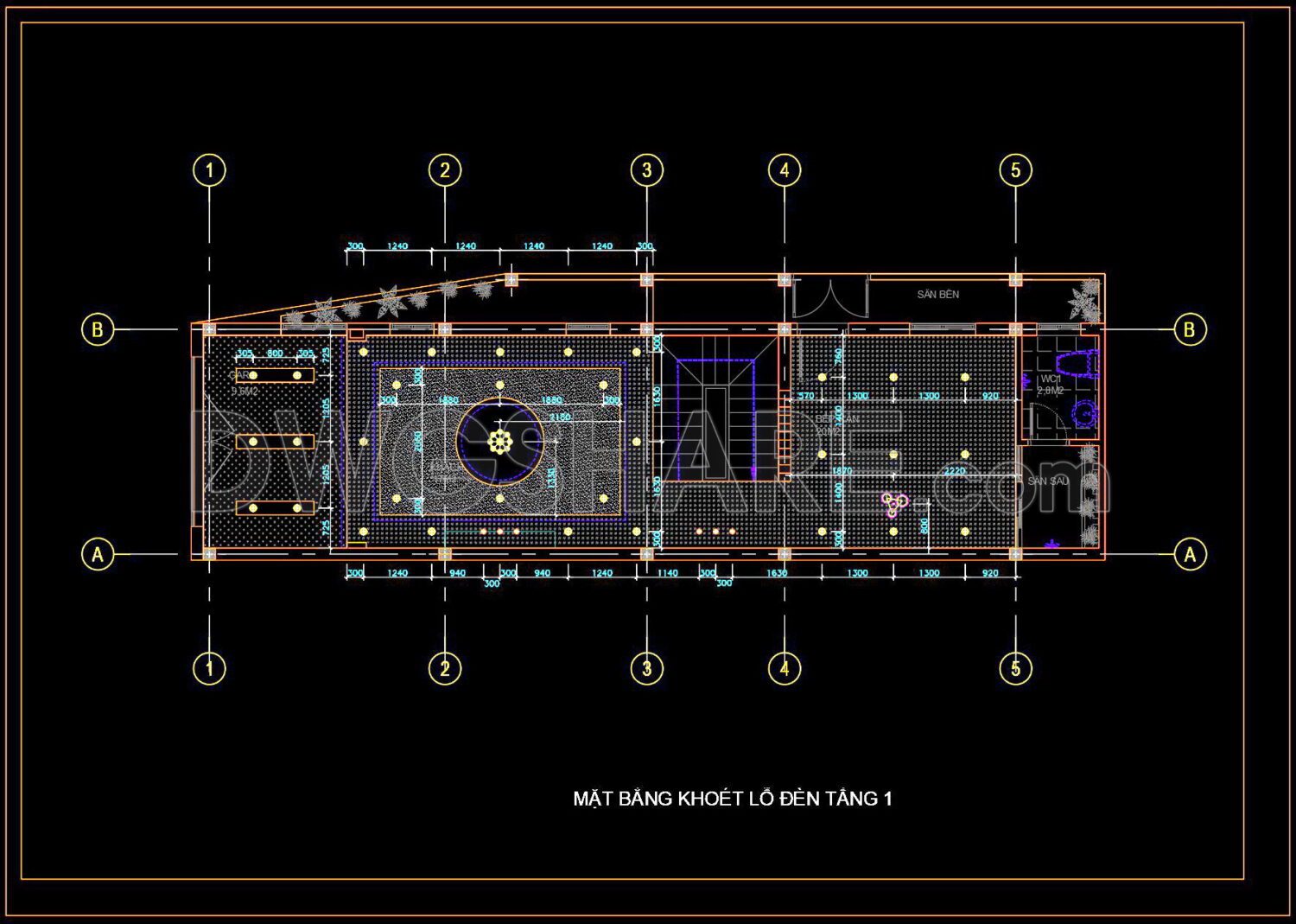 89. Detailed CAD drawings for the ceiling layout design of a 2-story ...