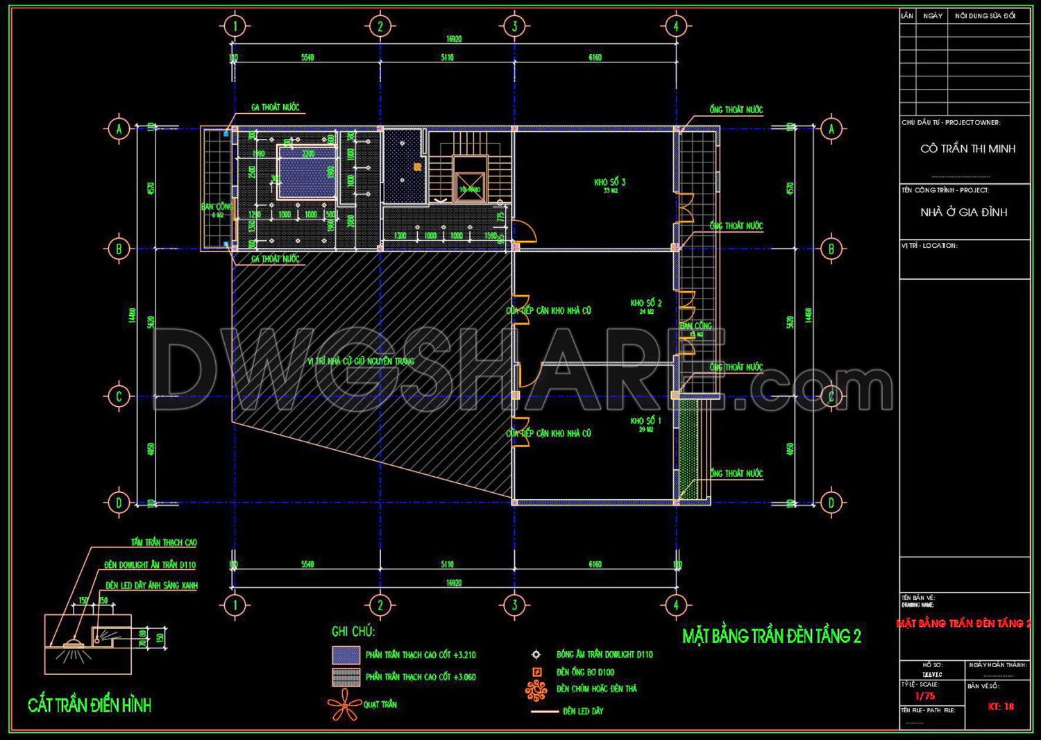 101. Detailed CAD drawings for the ceiling layout design of a 2-story ...