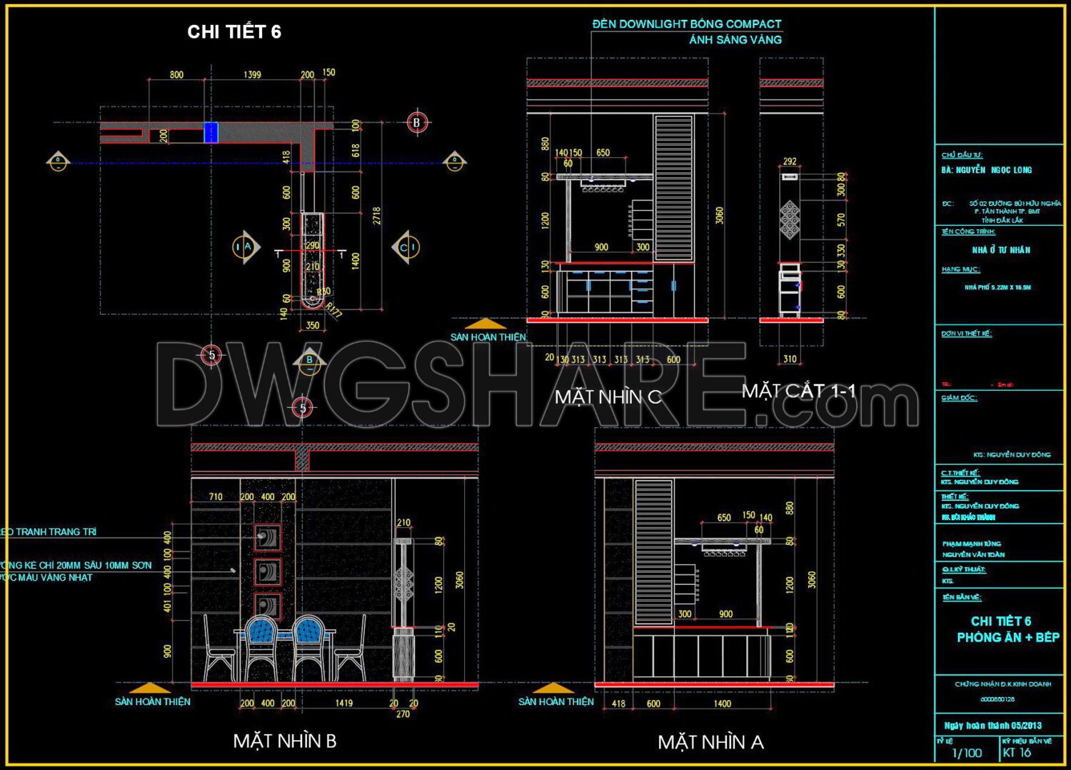 104. CAD technical drawings of kitchen cabinets for the house