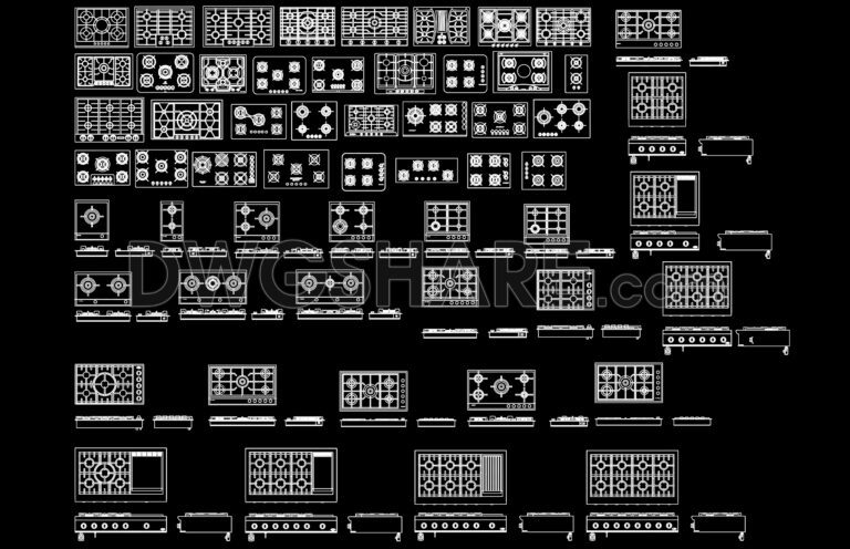 108. Gas-Cooktop CAD blocks free download