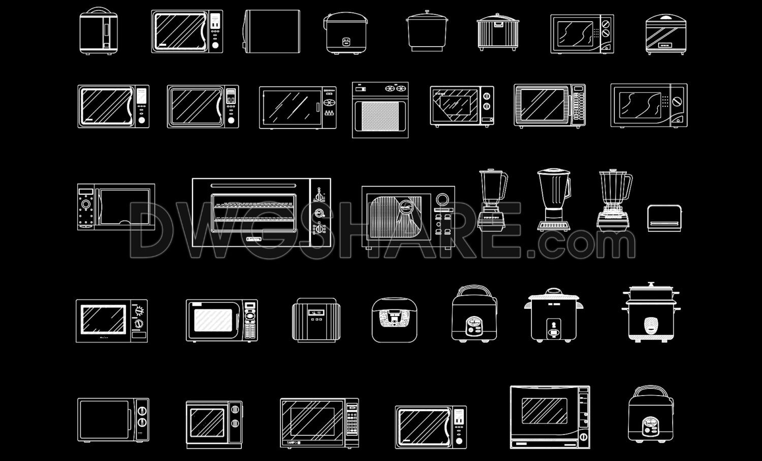 109. Kitchen Appliance CAD Blocks