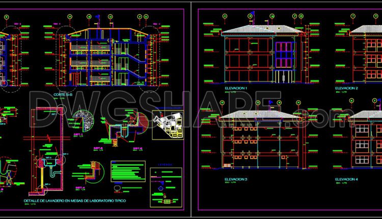 11. CAD drawings of the plants, sections and elevations biotechnology ...