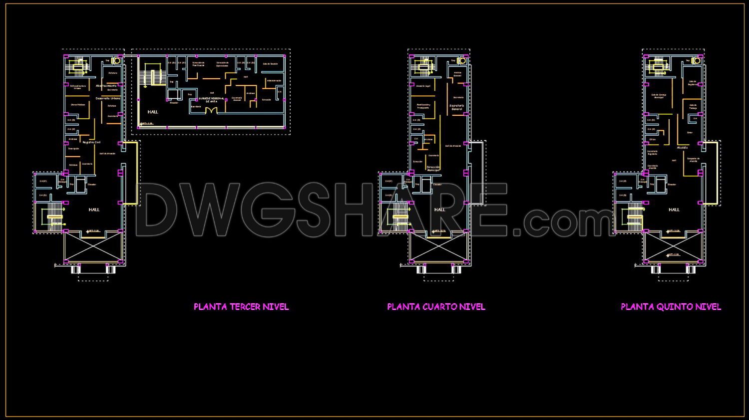 12. CAD drawings of the government house For Download