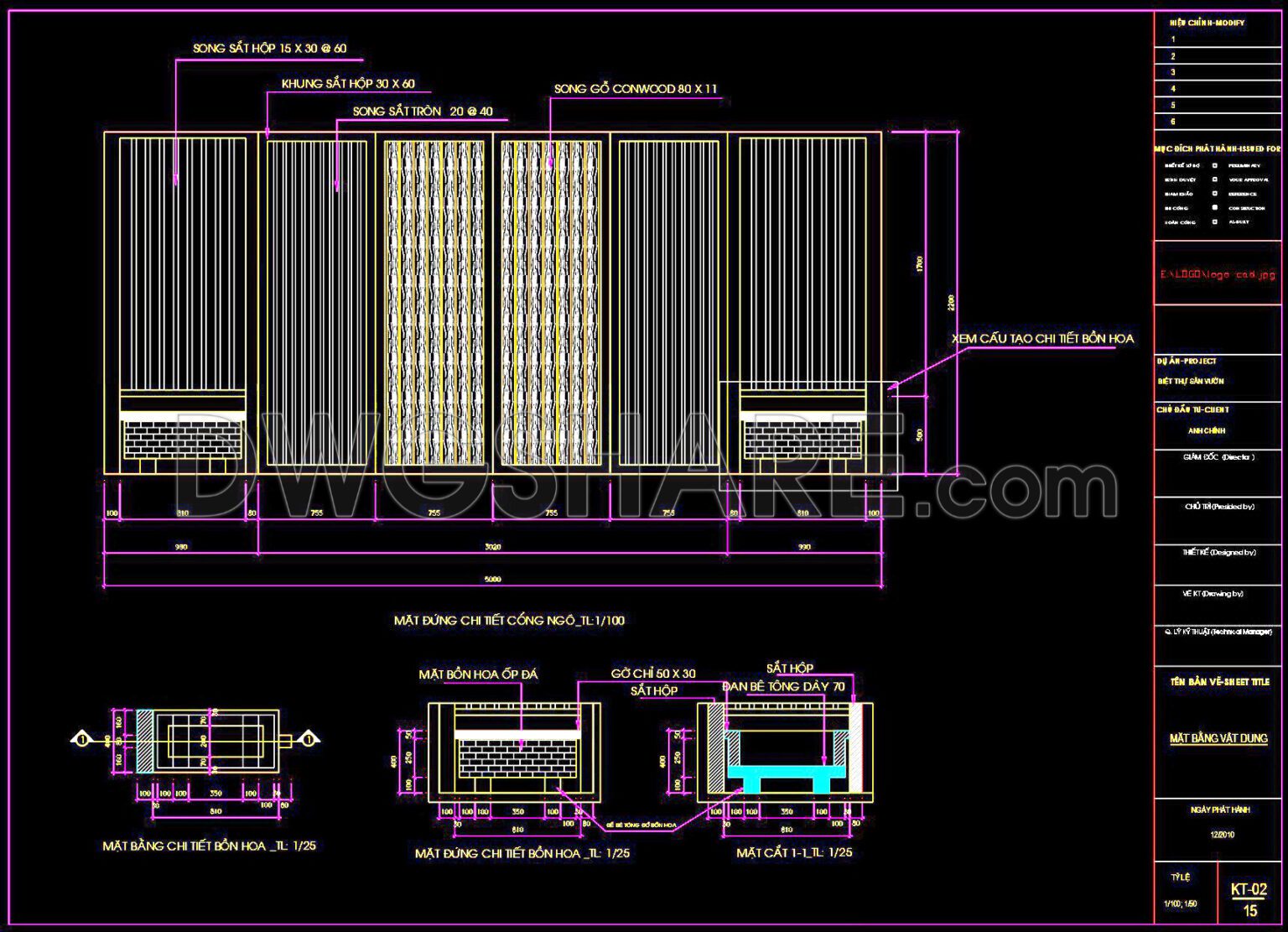 144. CAD drawings detailing gates and fences available for download