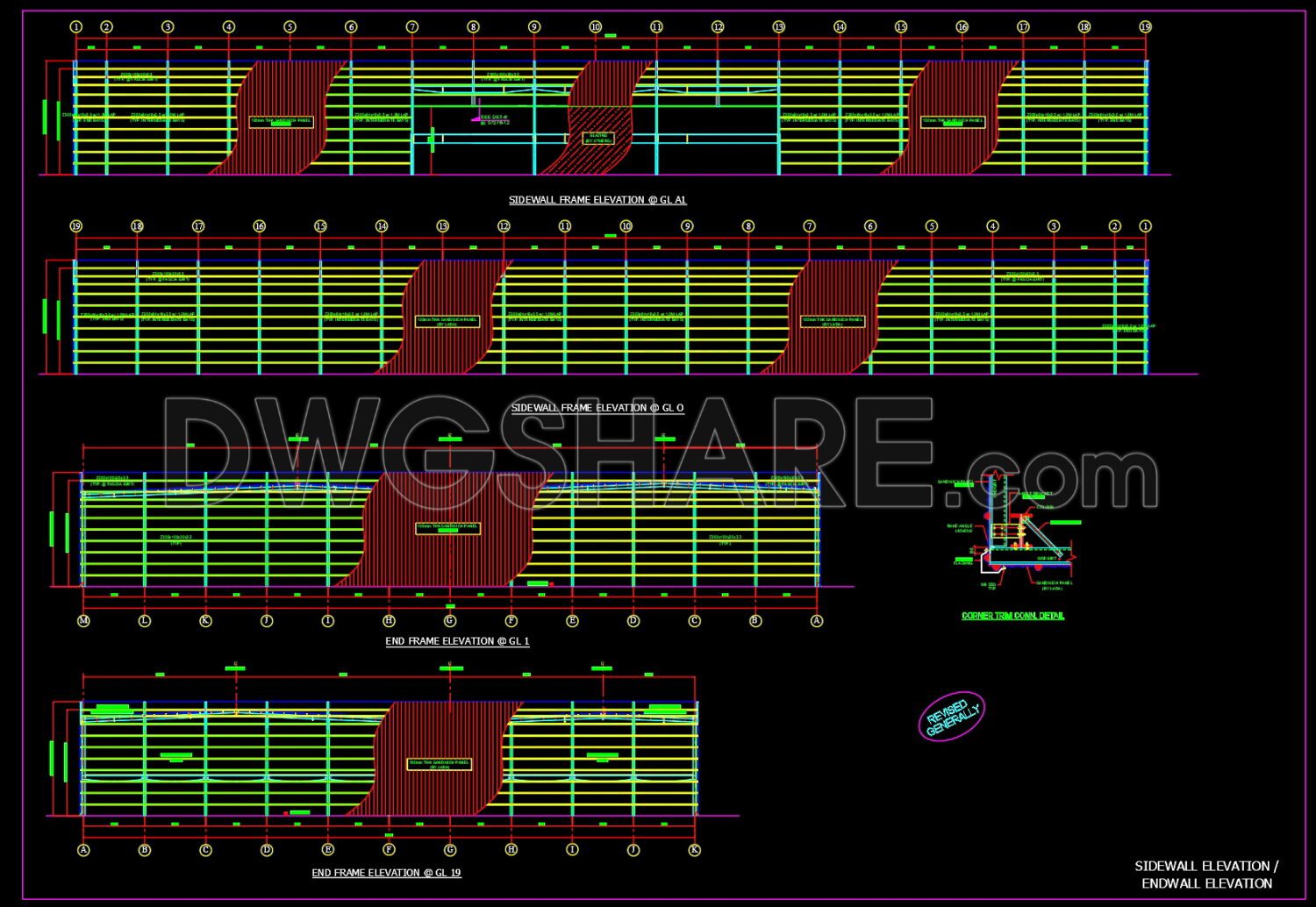 170. Complete steel structure drawing 2 story