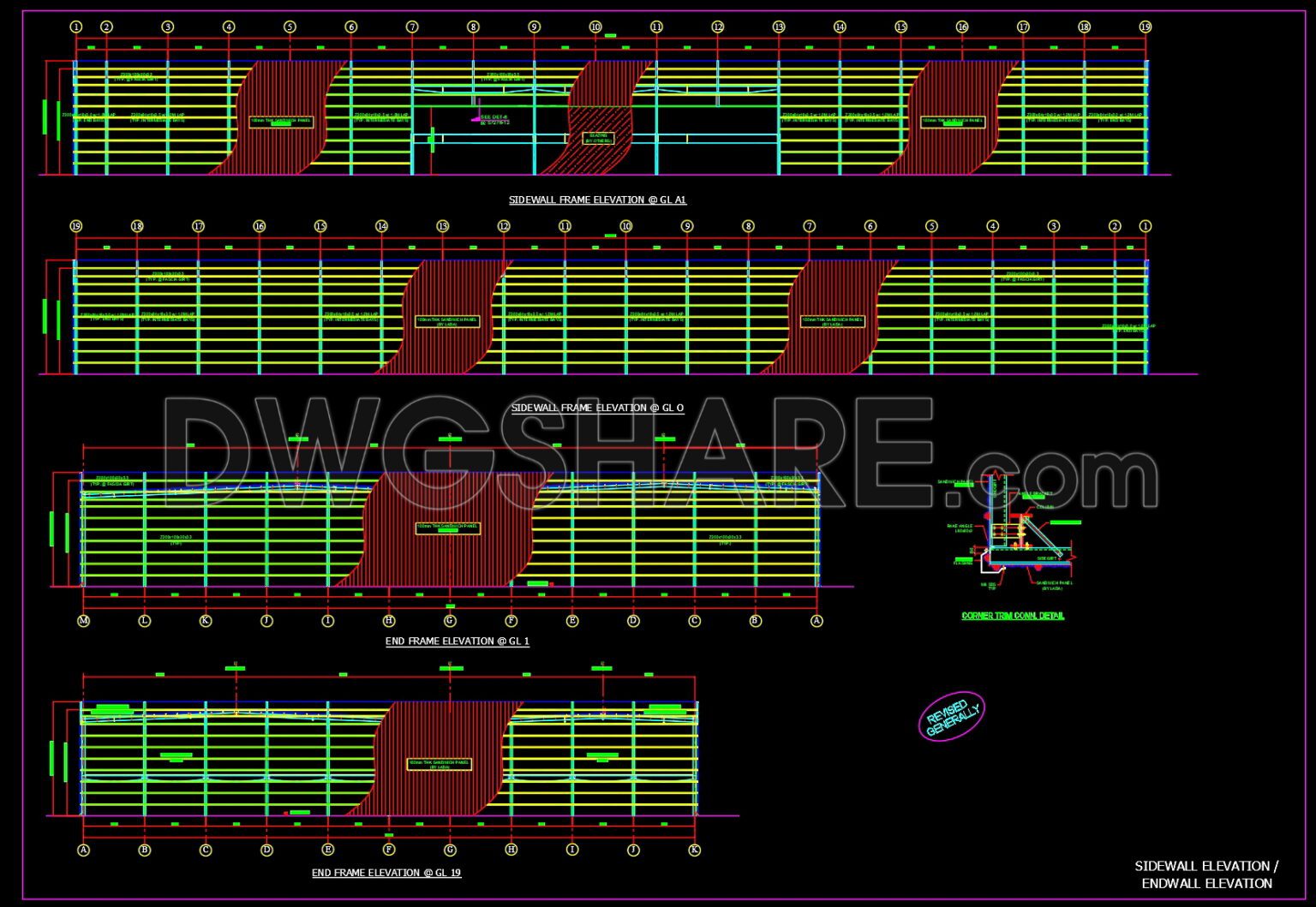 170. Complete steel structure drawing 2 story
