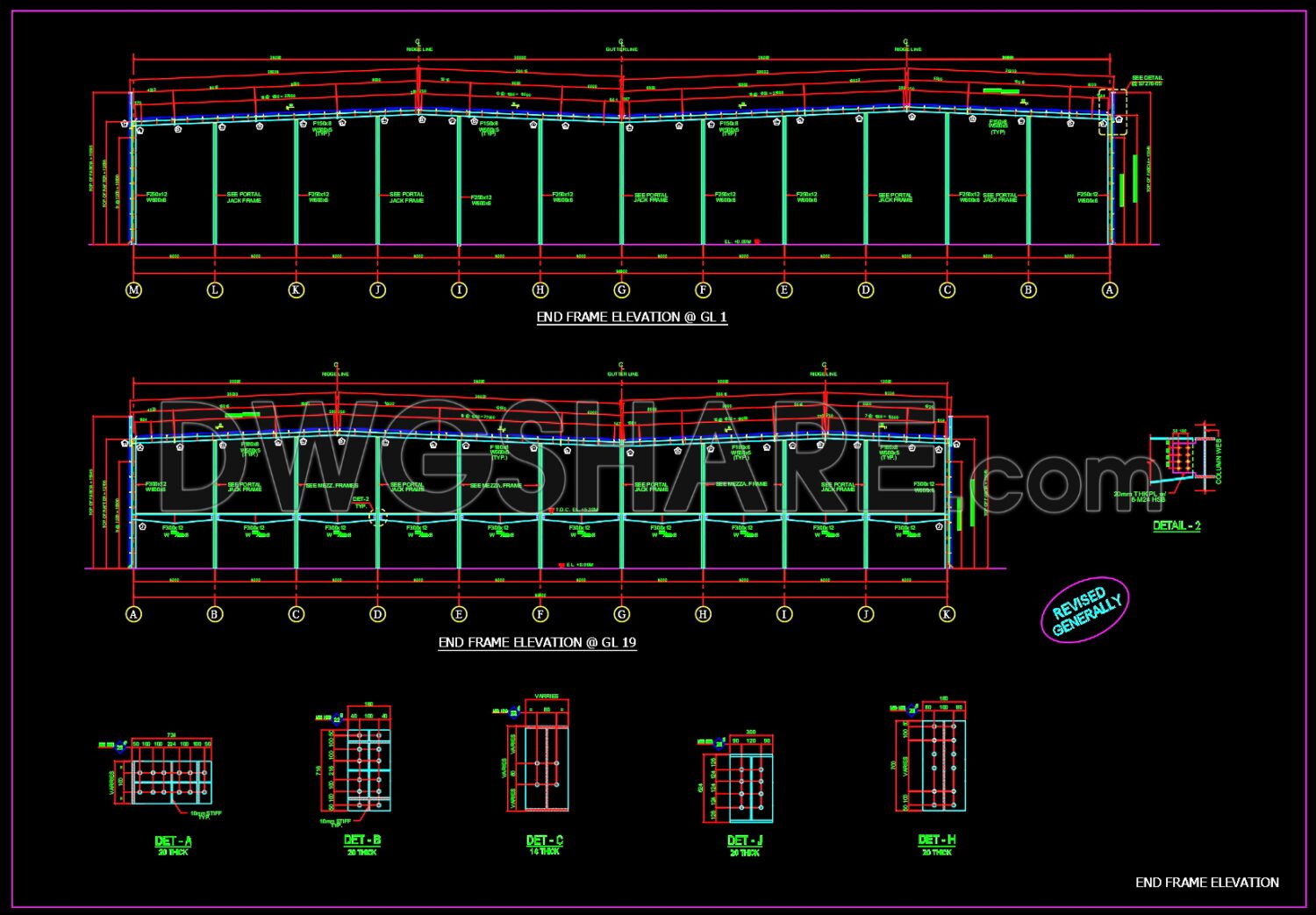 170. Complete steel structure drawing 2 story