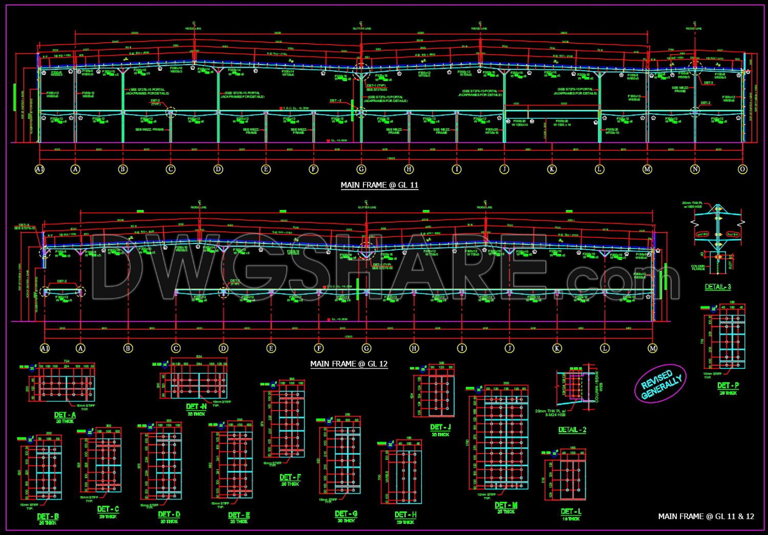 170. Complete steel structure drawing 2 story