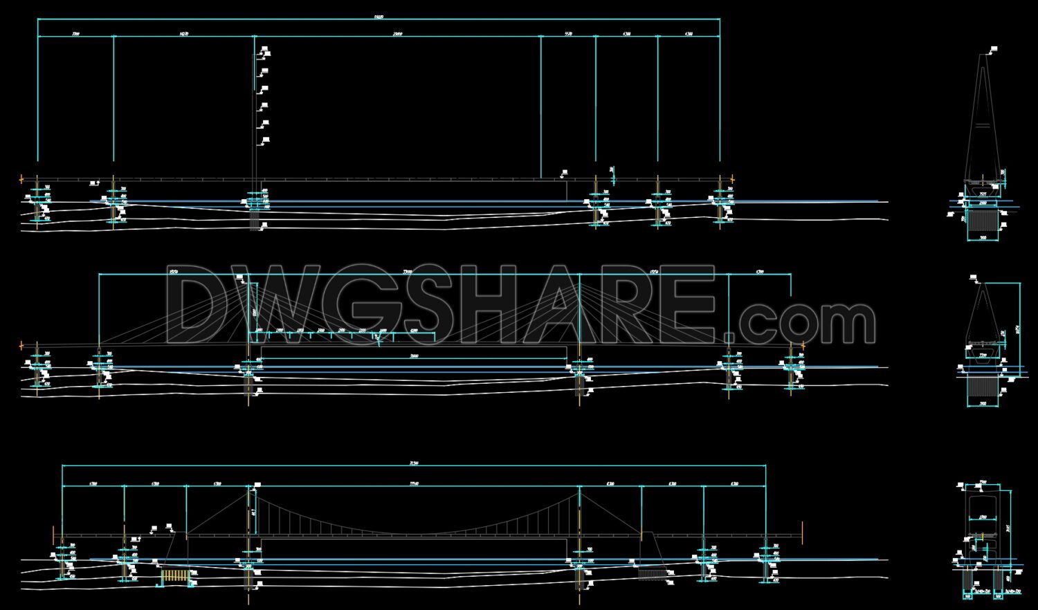 172. Cad Drawing Of Cable stayed Bridges free download