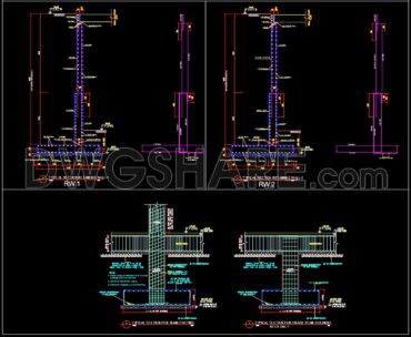 174. CAD drawing Of Grade beam and columns free download
