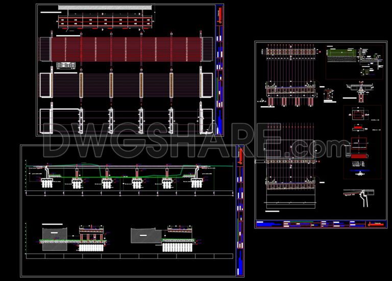 177. CAD drawing Bridge superstructure and foundations details free ...