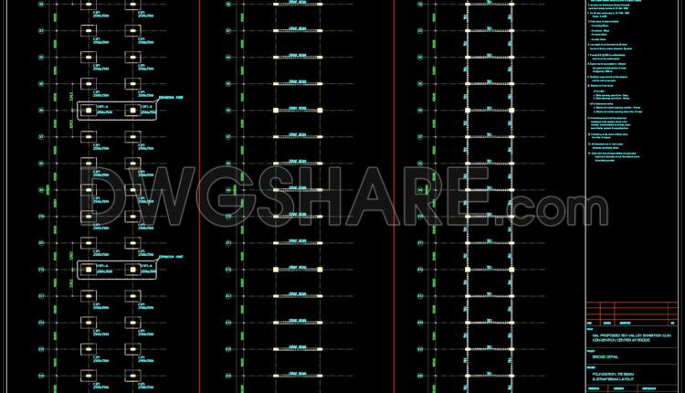 178. CAD drawing Bridge Foundation and column details Free Download ...