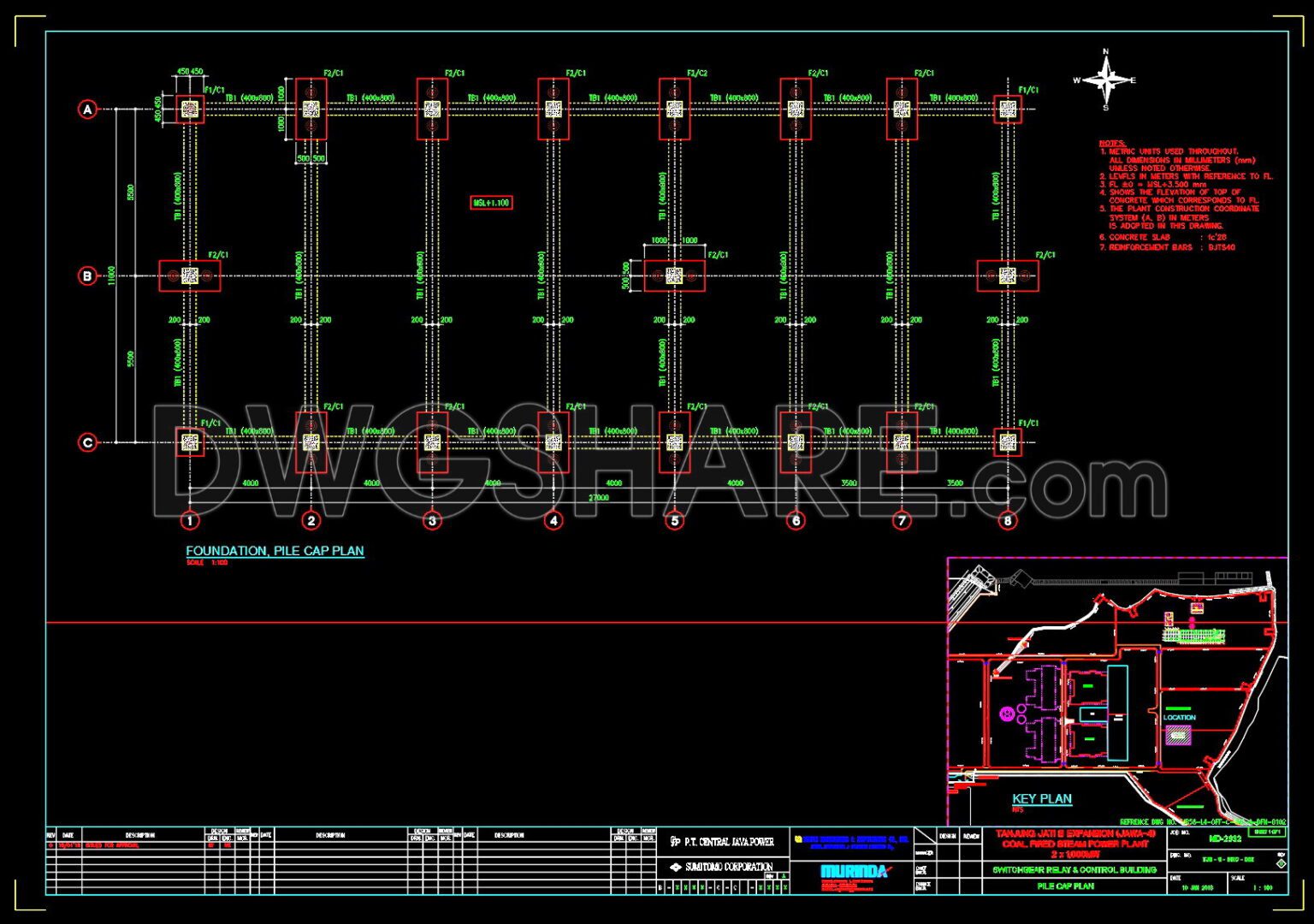 179. CAD drawing Of Pile cap details free download
