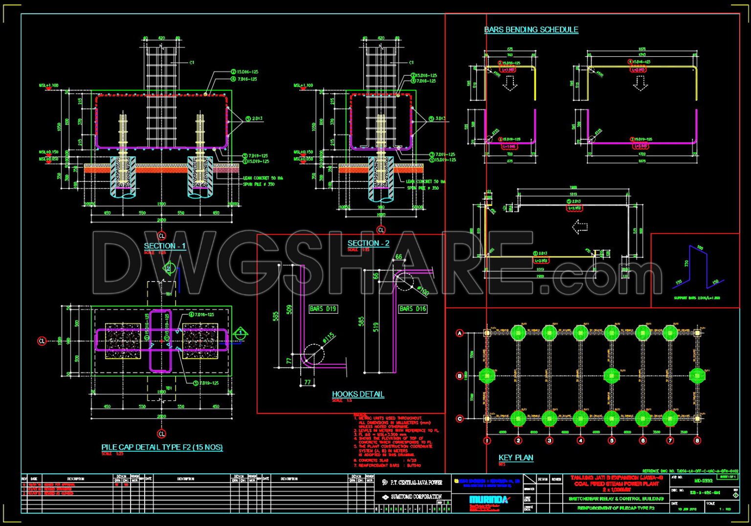 179. CAD drawing Of Pile cap details free download