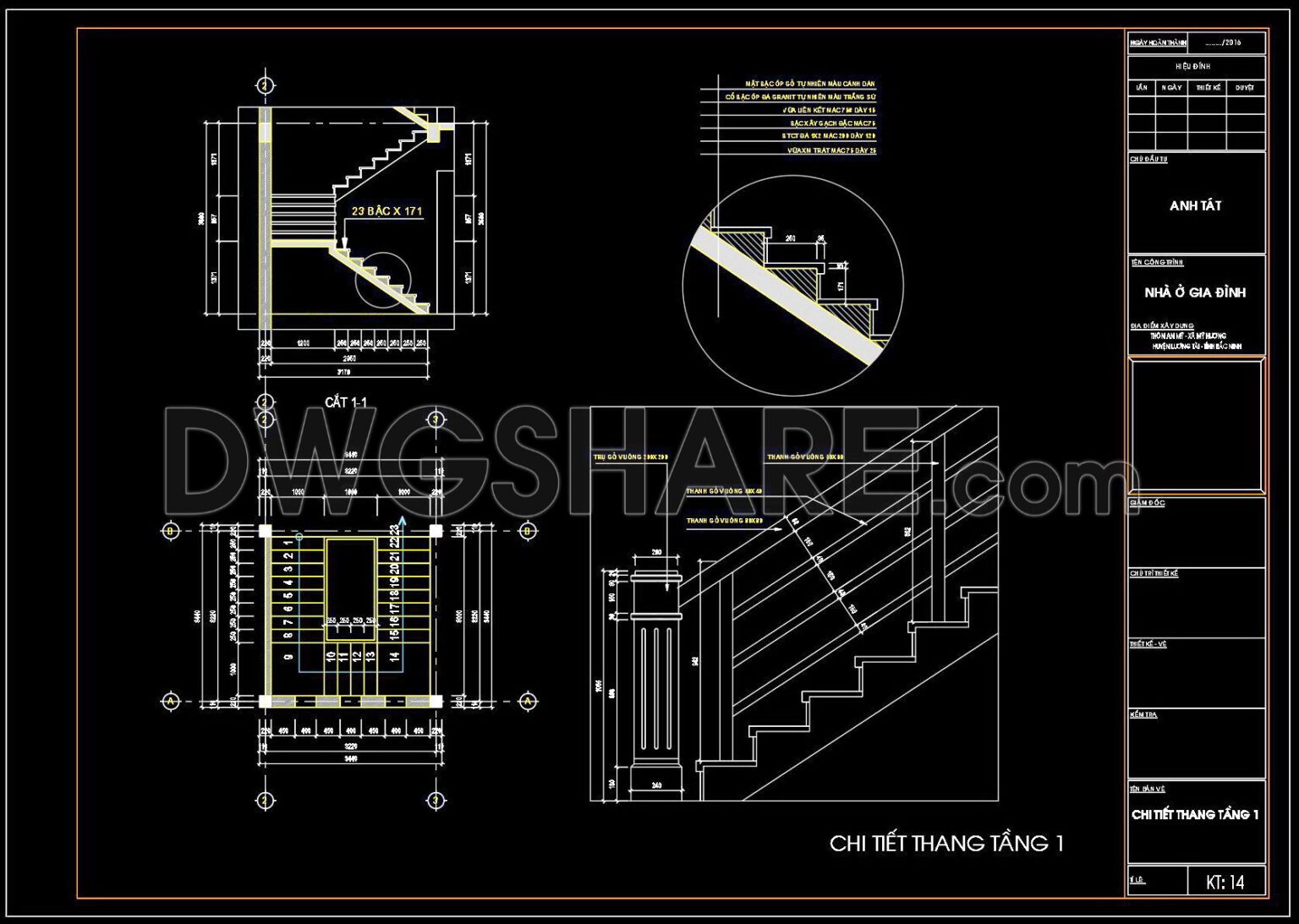 189. Download detailed CAD drawings of townhouse stairs