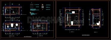 189. WC Layout Plan and elevations details CAD drawings download