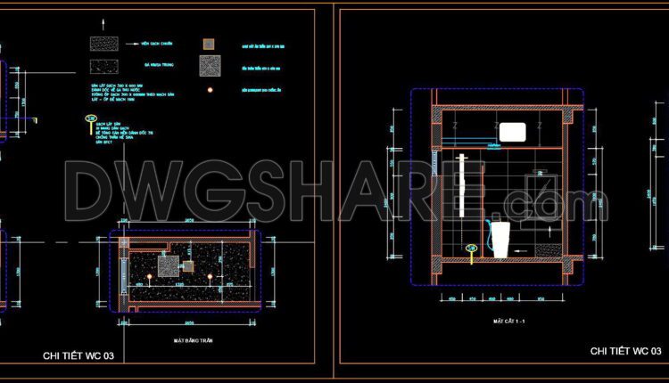 189. WC Layout Plan and elevations details CAD drawings download - Free ...