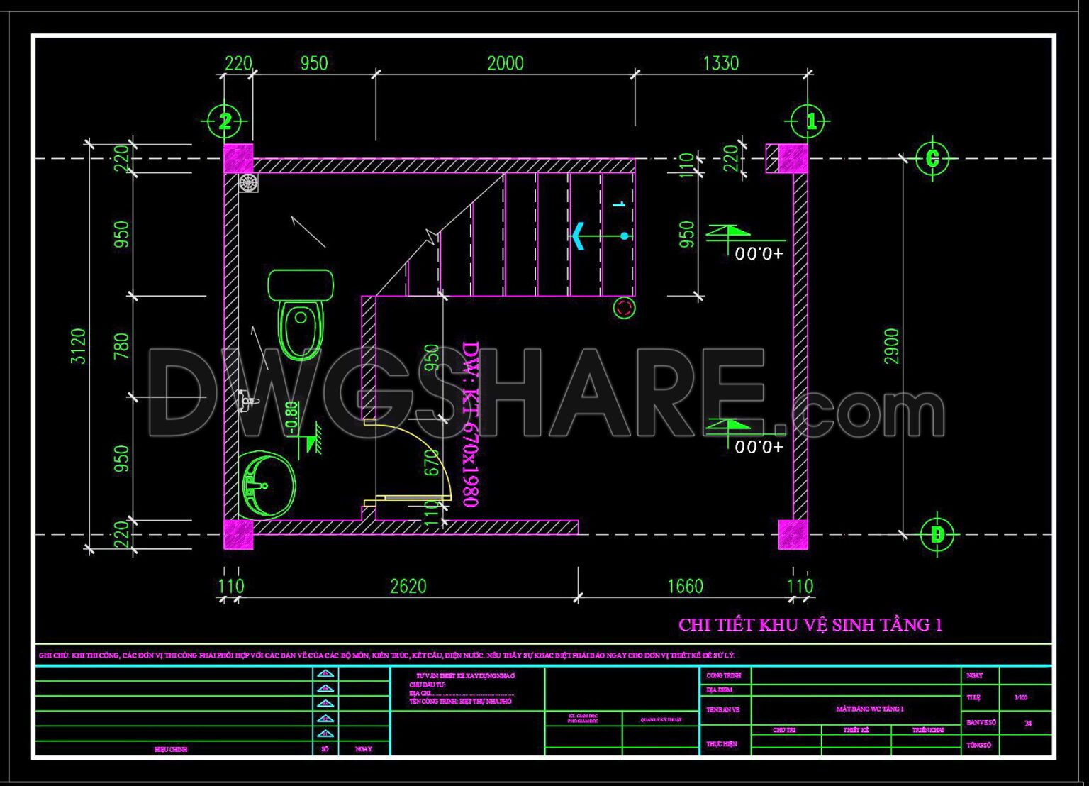 190. WC Layout Plan and elevations details CAD drawings download