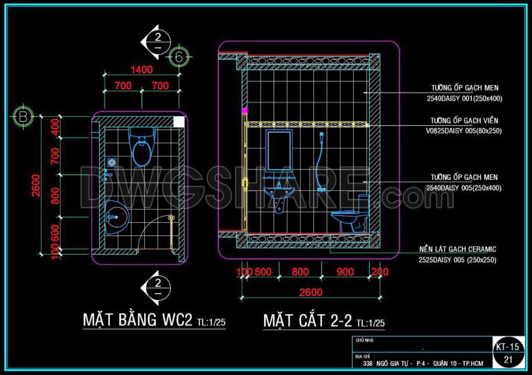 196. WC Layout Plan and elevations details CAD drawings download