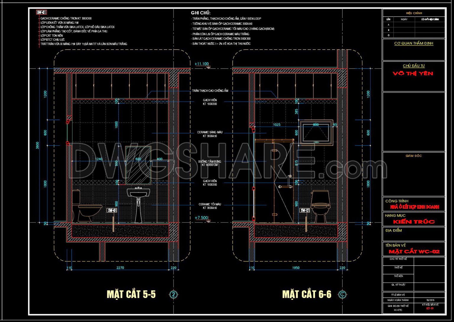 197. WC Layout Plan and elevations details CAD drawings download