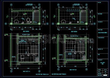 199. WC Layout Plan and elevations details CAD drawings download