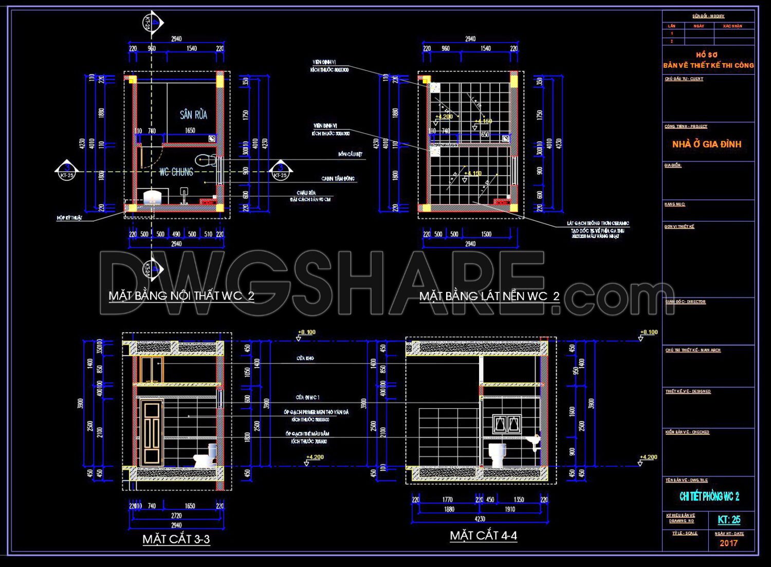 202. WC Layout Plan and elevations details CAD drawings download