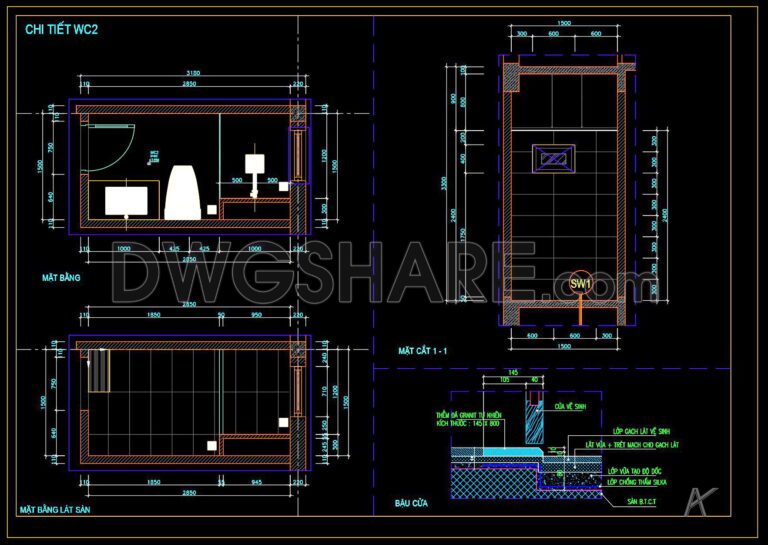 203. Download detailed CAD drawings of residential sanitation and ...