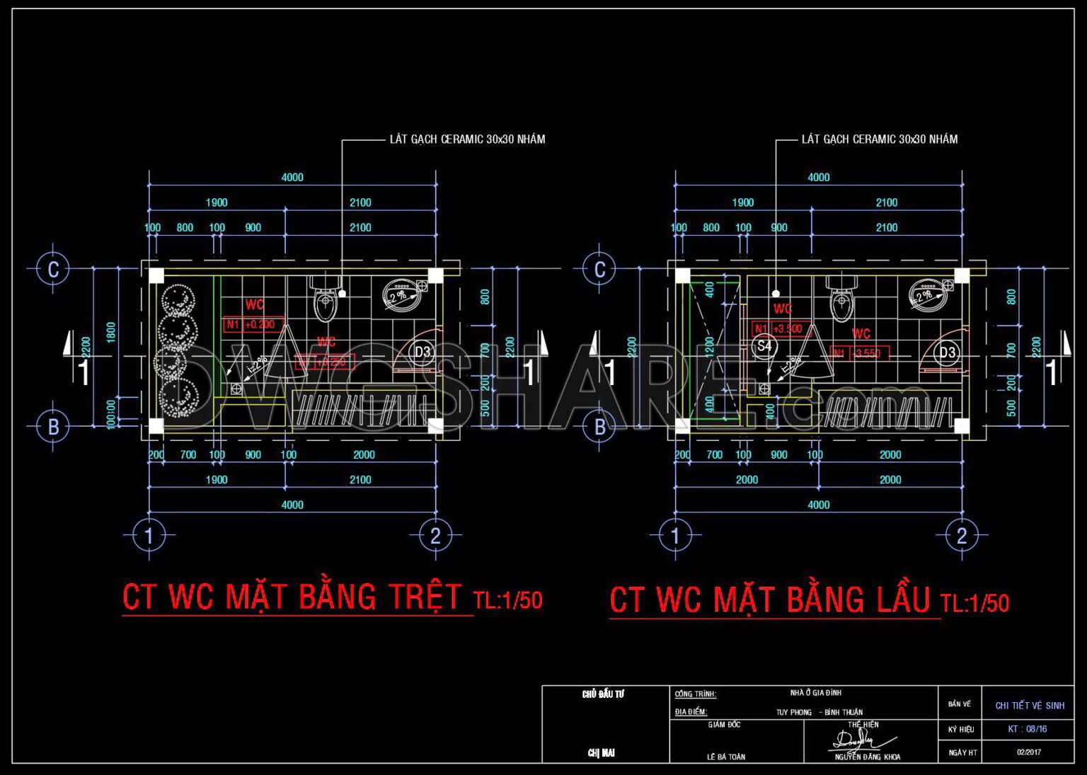 206. WC Layout Plan and elevations details CAD drawings download