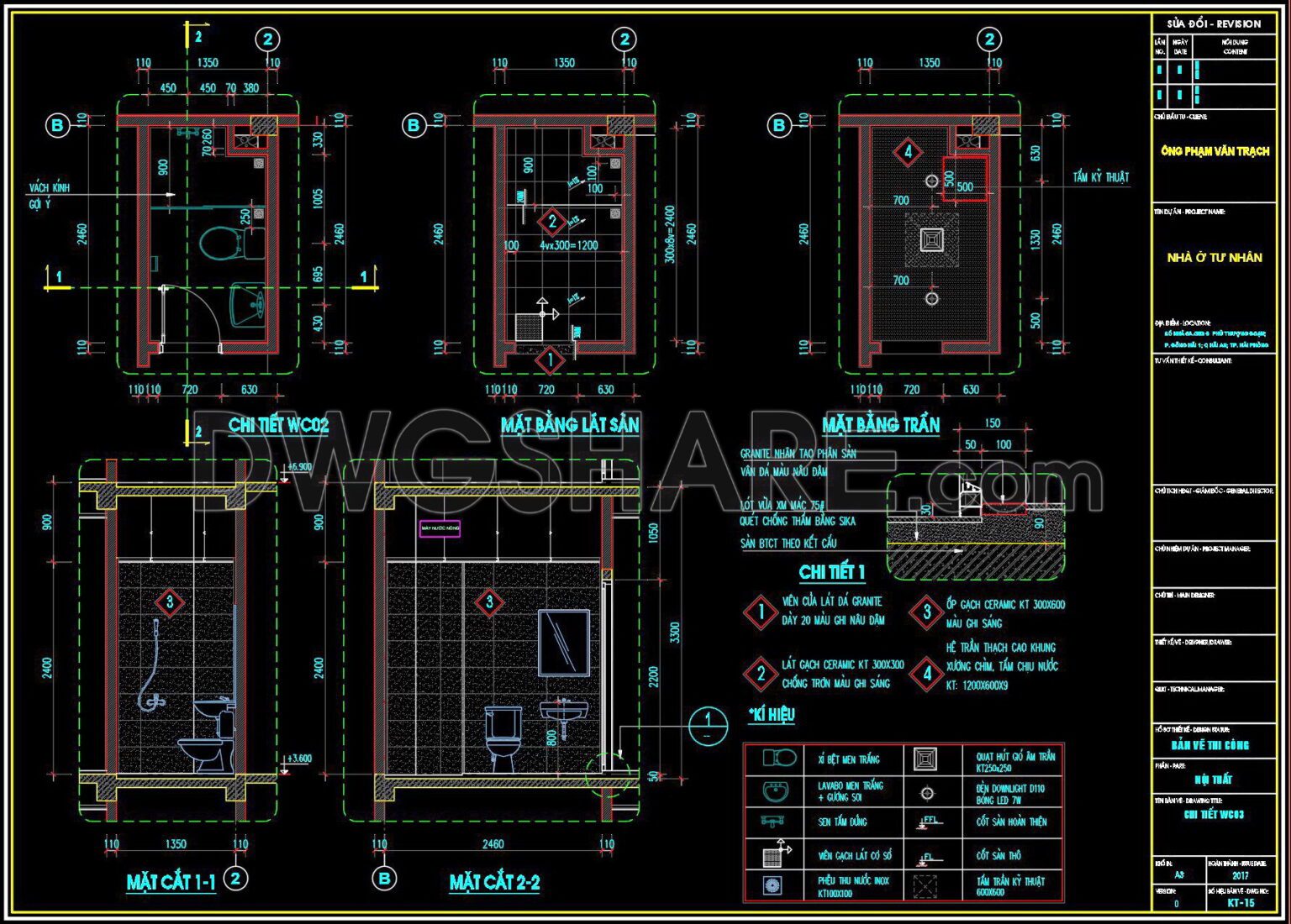 209. WC Layout Plan and elevations details CAD drawings download