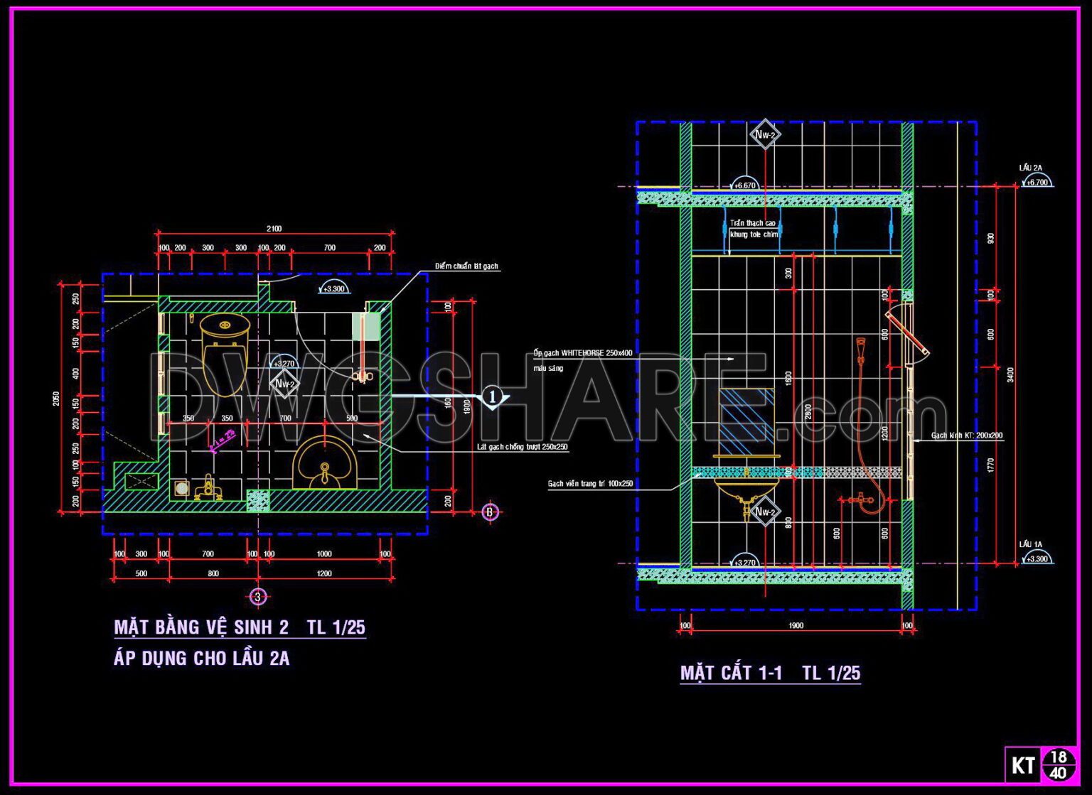 210. WC Layout Plan and elevations details CAD drawings download
