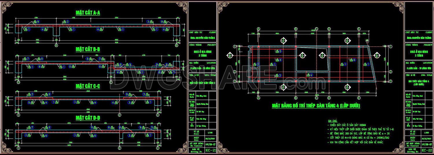 233. Structural Drawings Of 4-Story House A Complete Project 5m x 16.5m ...