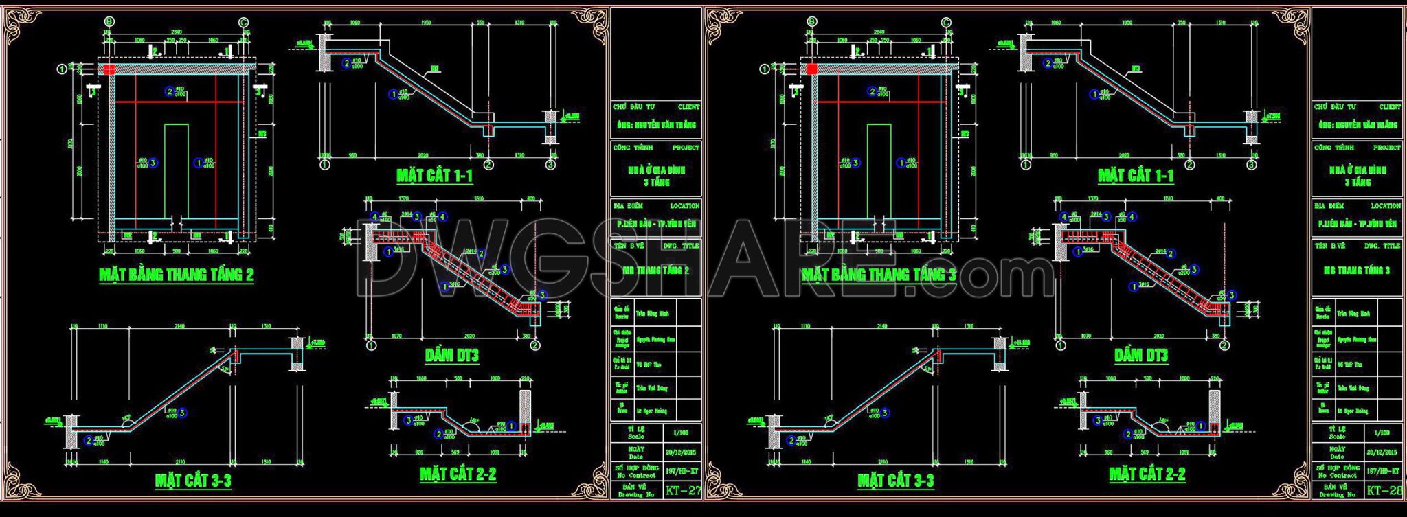 233. Structural Drawings Of 4-Story House A Complete Project 5m x 16.5m ...