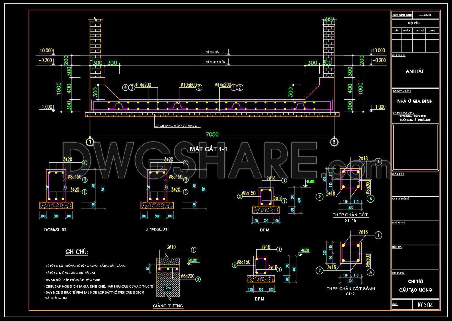 237. Structural Drawings Of 4-Story House A Complete Project 7m x 16.5m ...