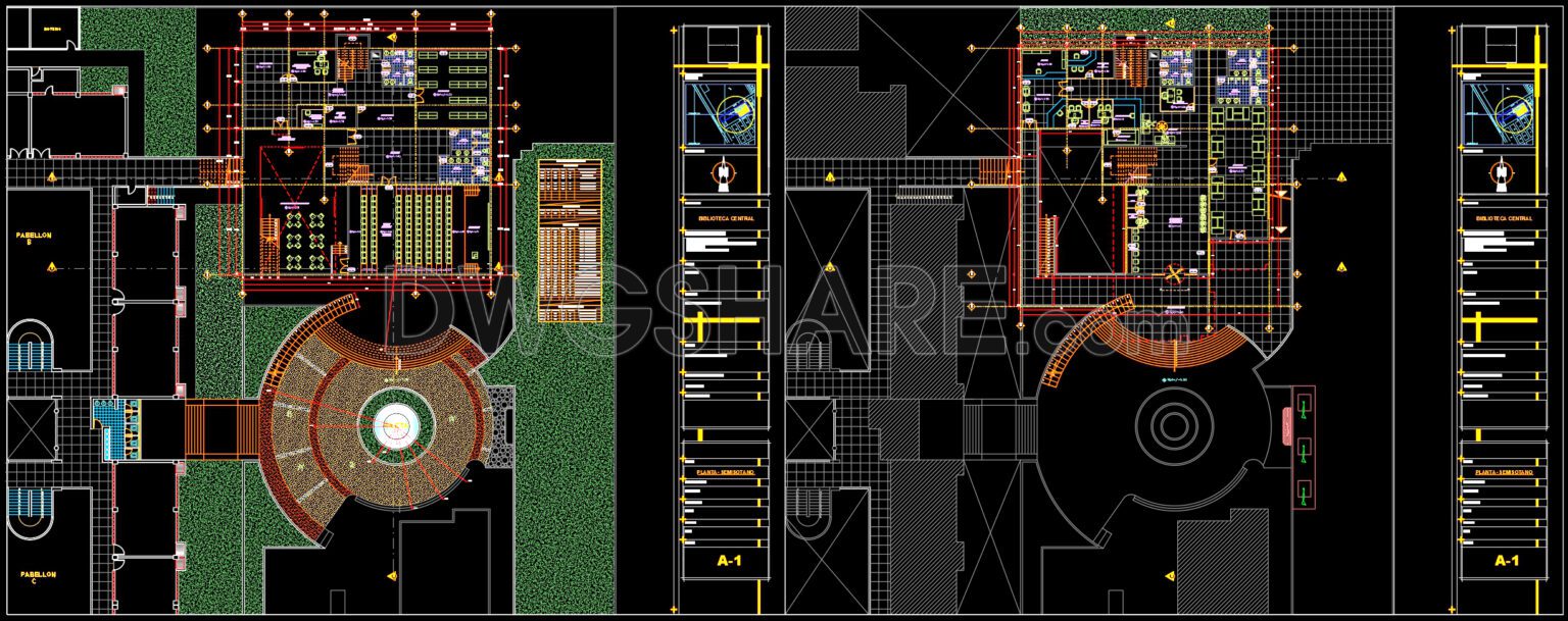 24. CAD drawings of central library for download