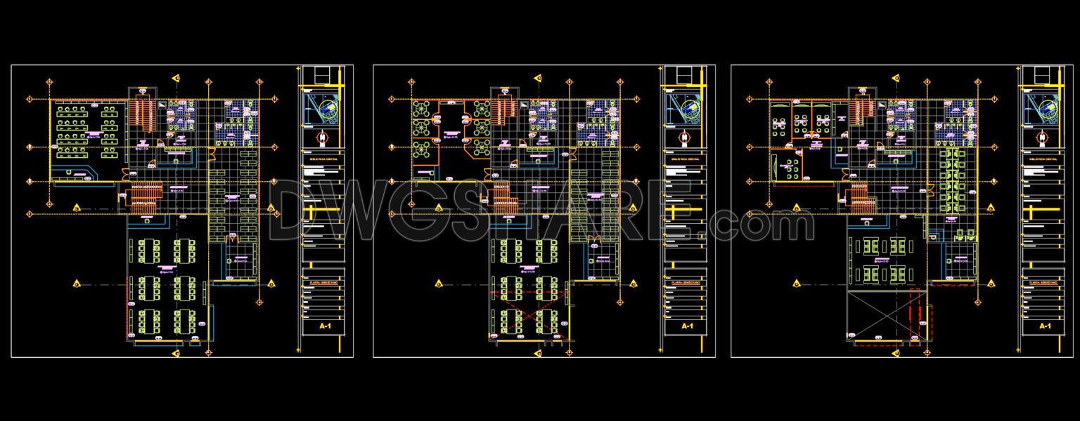 24. CAD drawings of central library for download