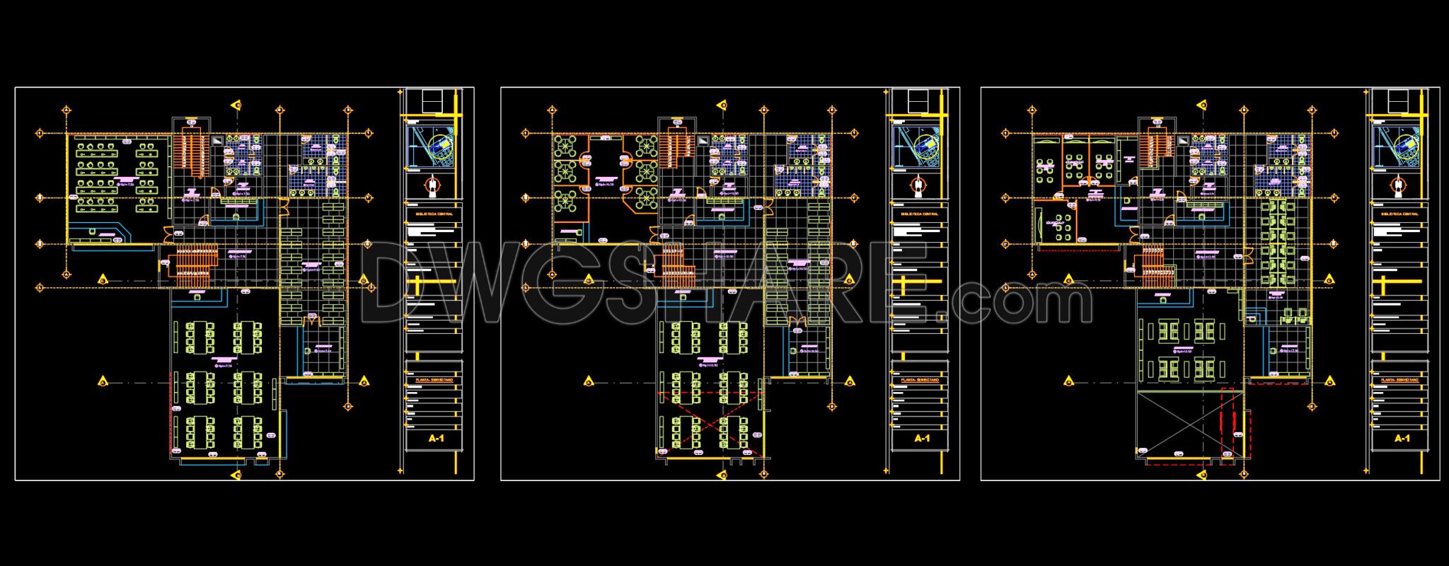 24. CAD drawings of central library for download