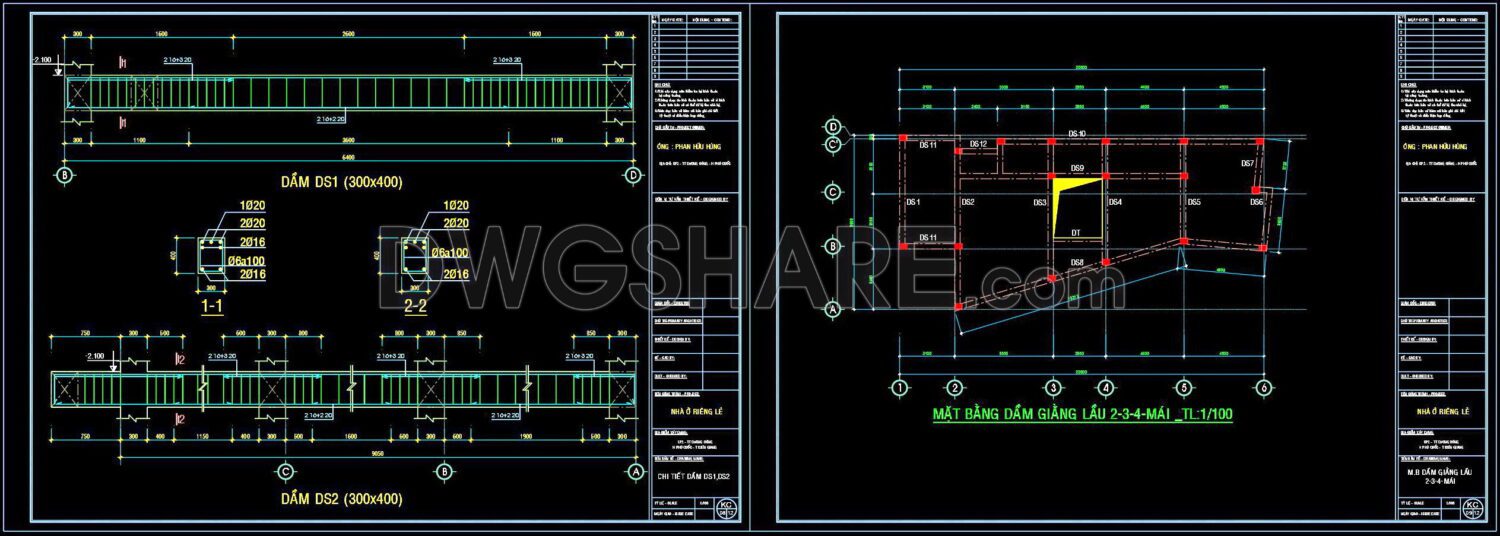 240. Structural Drawings Of 4-Story House A Complete Project 9.8m x 20 ...