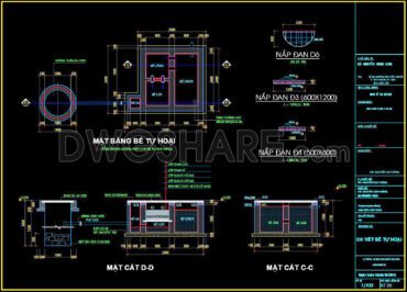 241. Detailed CAD drawings of the septic tank structure for a townhouse