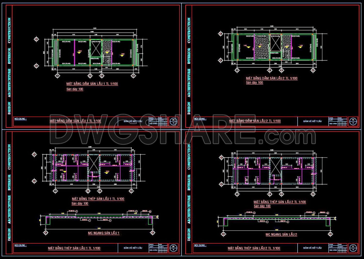 242. Structural Drawings Of 3-Story House A Complete Project 5m x 20.4m ...