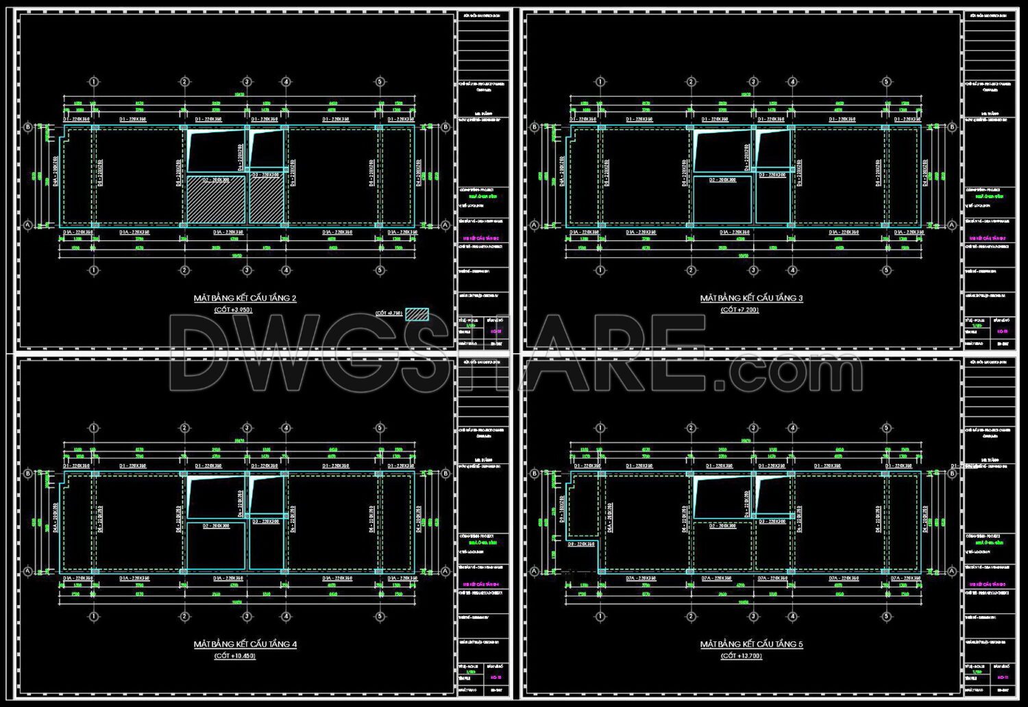243. Structural Drawings Of 5-Story House A Complete Project 4.8m x 13 ...