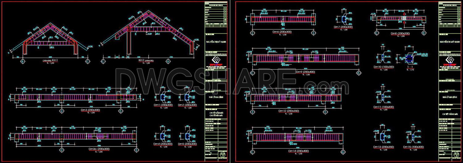 244. Structural Drawings Of 2-Story House A Complete Project 6m x 20m ...