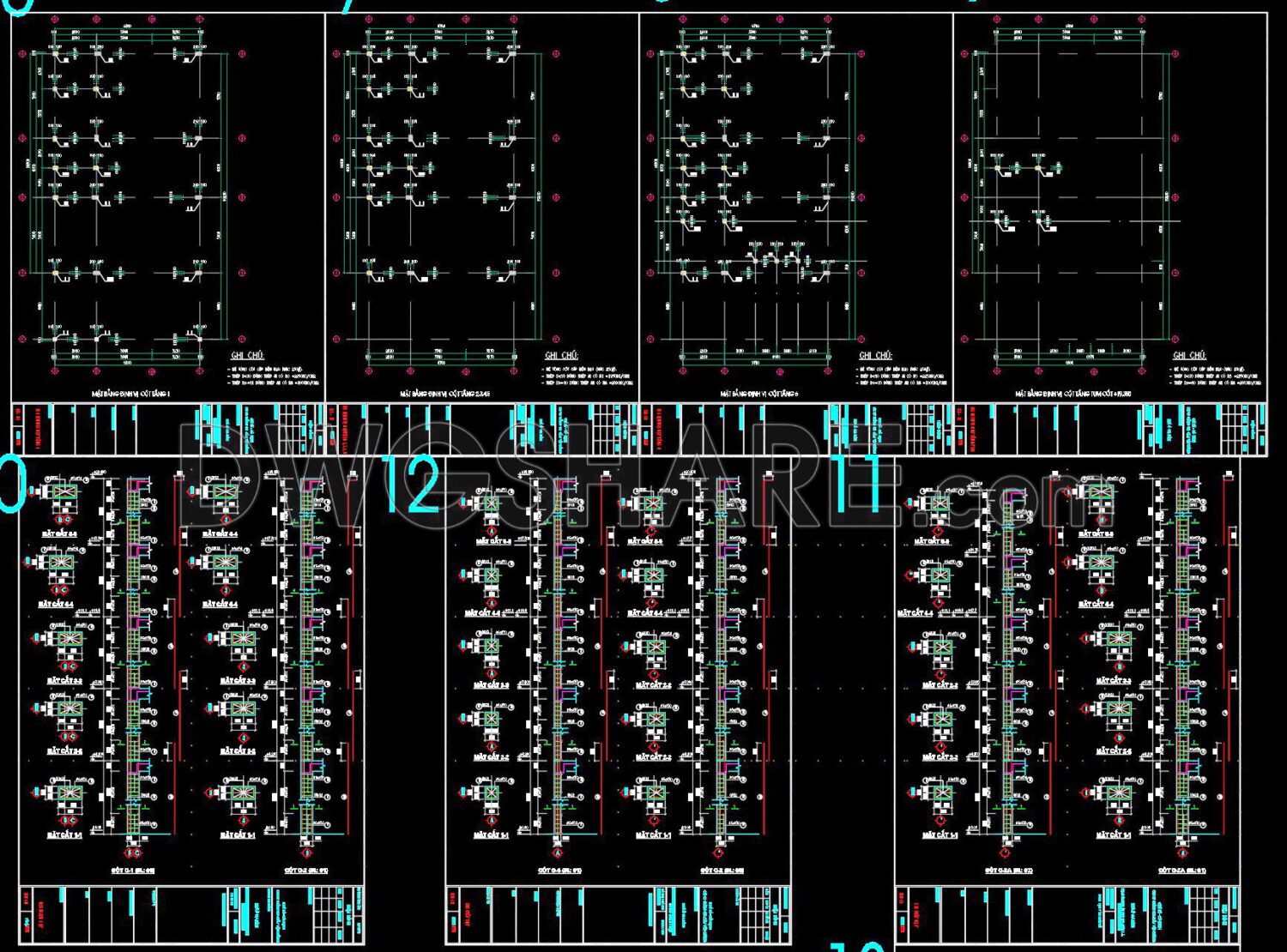 245. Structural Drawings Of 6-Story House A Complete Project 10m x 19 ...