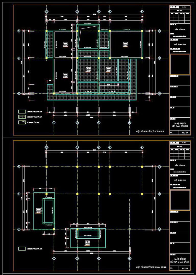 246. Structural Drawings Of 2-Story House A Complete Project 8.7m x 13 ...
