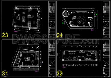 26. Cad drawings of 16 clothing store floor plan designs for download
