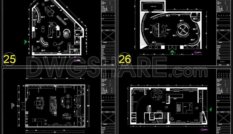 26. Cad drawings of 16 clothing store floor plan designs for download ...