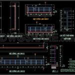 270. Detailed architectural CAD drawings of the balcony, railing, and ...