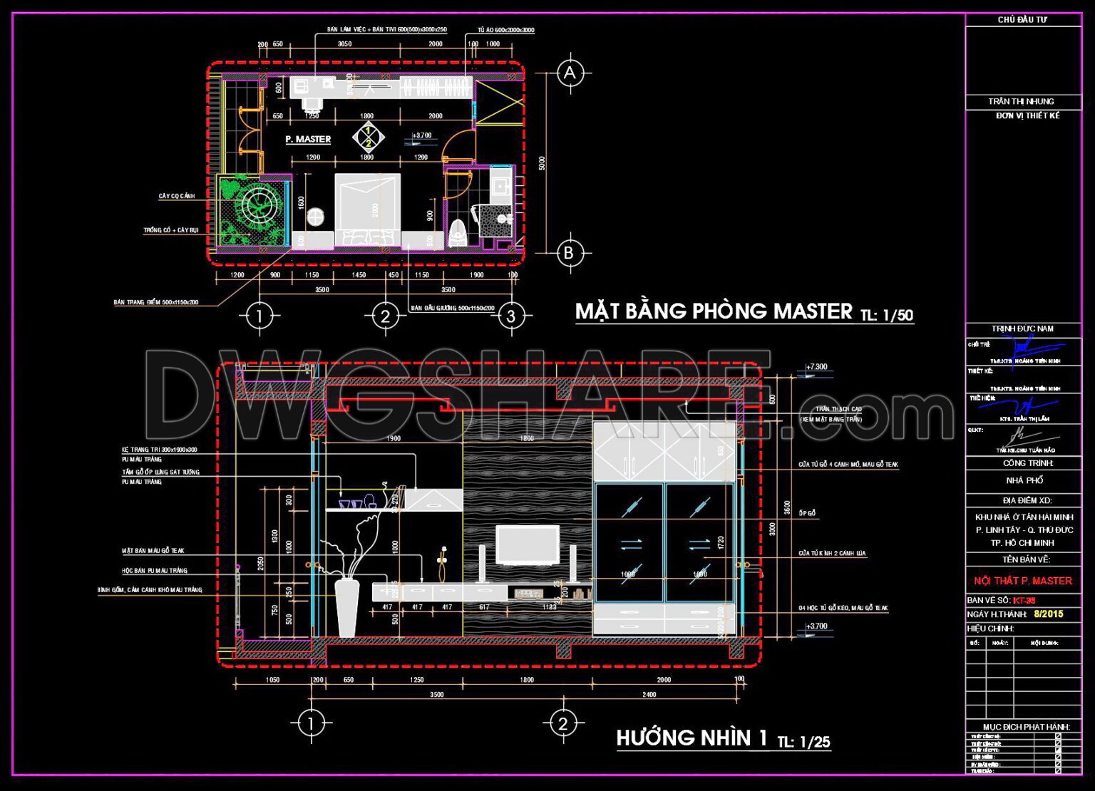 272. Detailed CAD drawings of the interior for the living room, kitchen ...