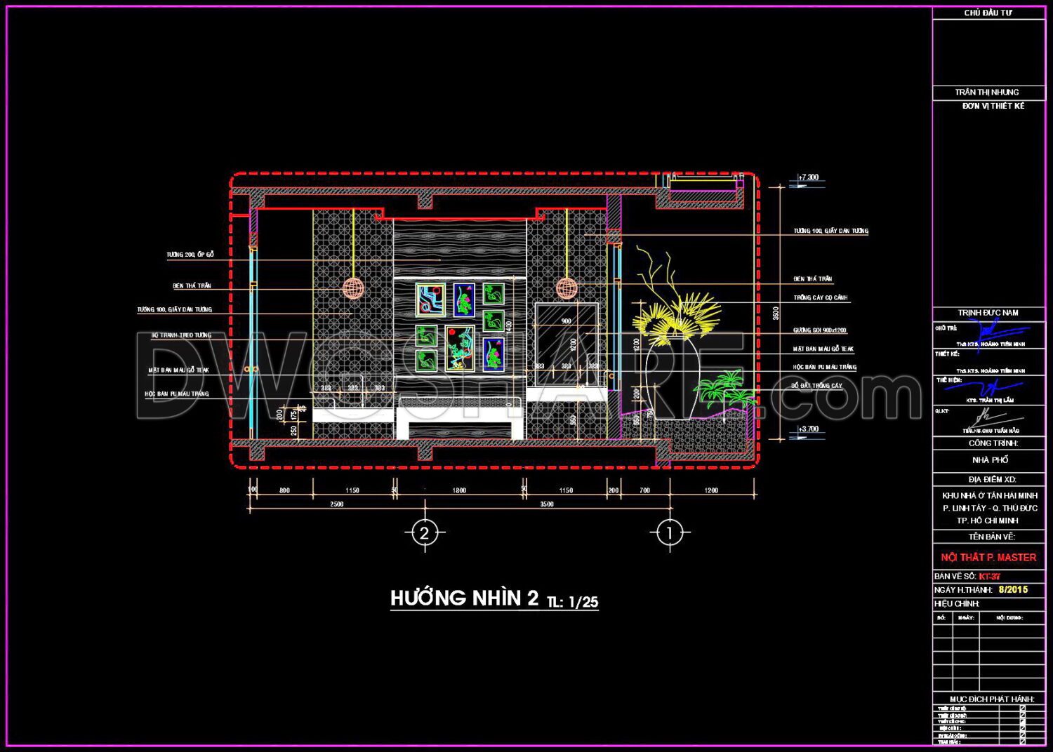 272. Detailed CAD drawings of the interior for the living room, kitchen ...